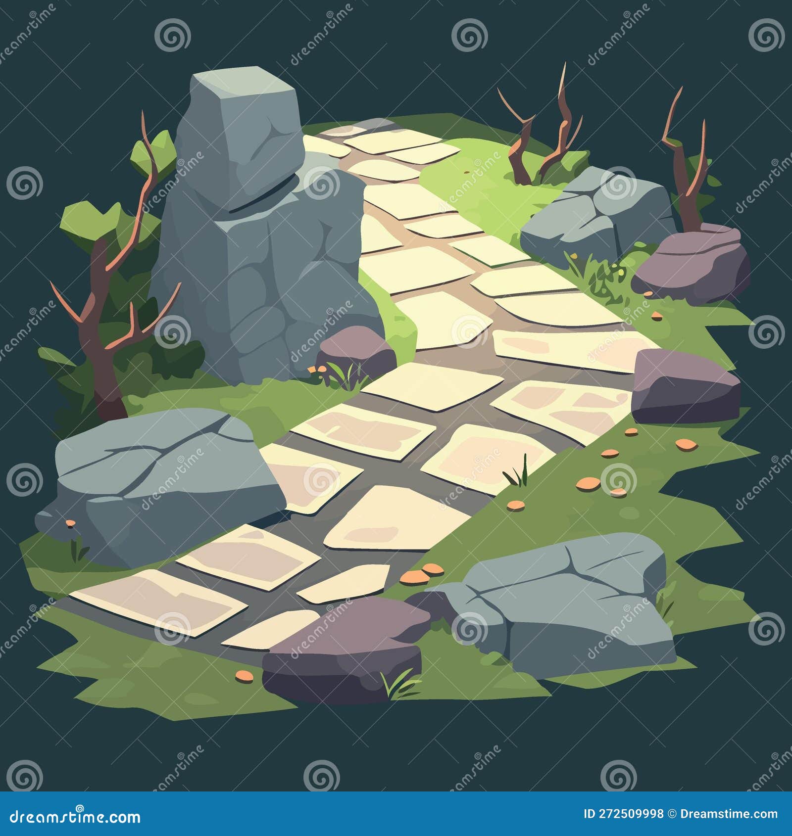 Path with stone tiles stock vector. Illustration of walkway - 272509998