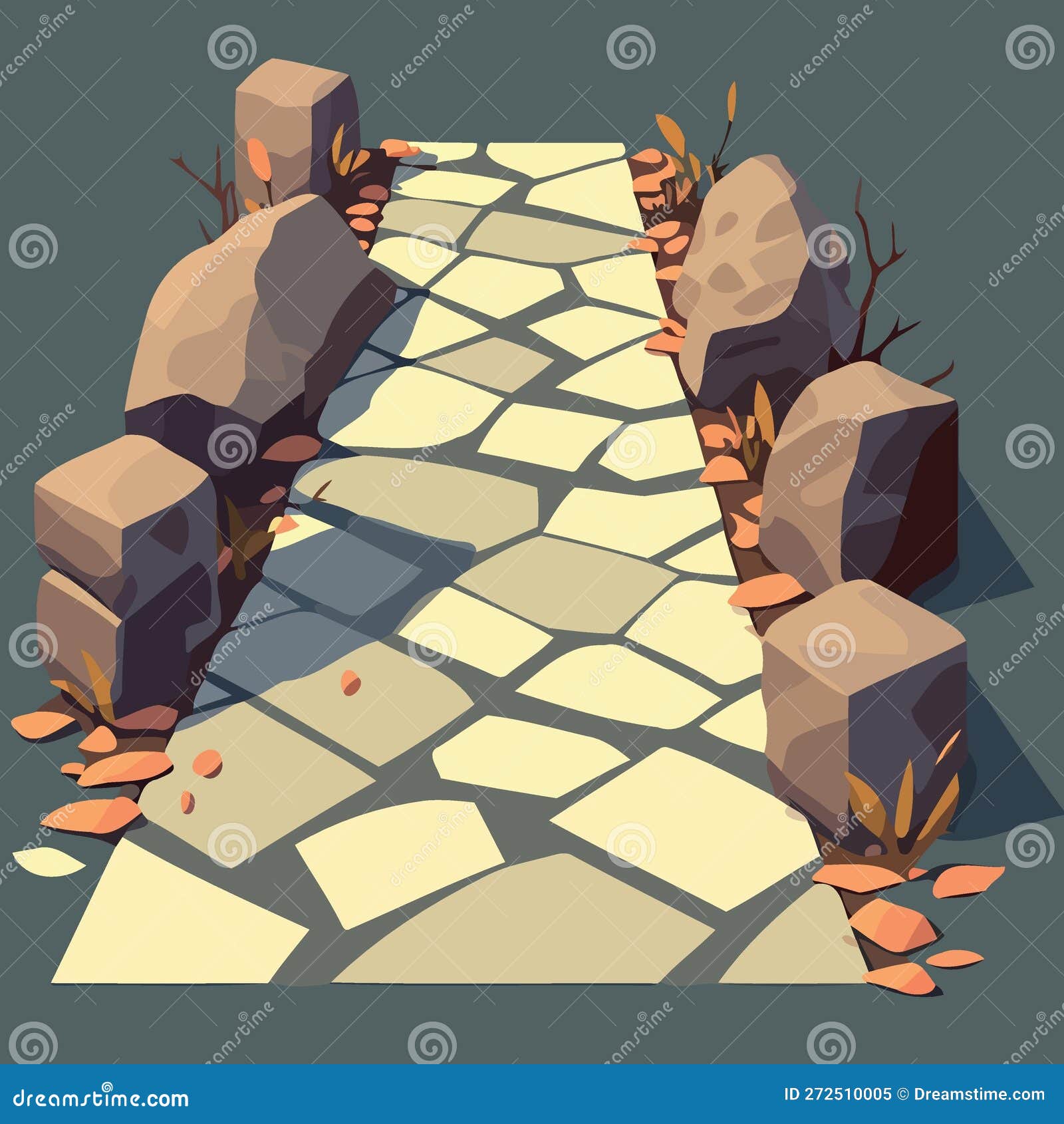 Path with stone tiles stock vector. Illustration of park - 272510005