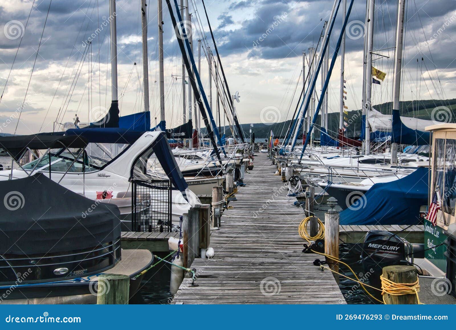 Path Surrounded by Boats in Port of Watkins Glen Editorial Stock Photo ...