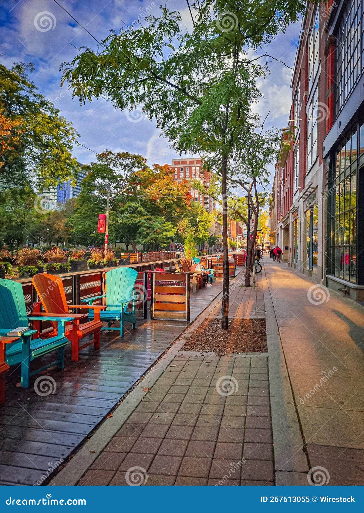 Path Surrounded by Buildings in New York Stock Image - Image of town ...