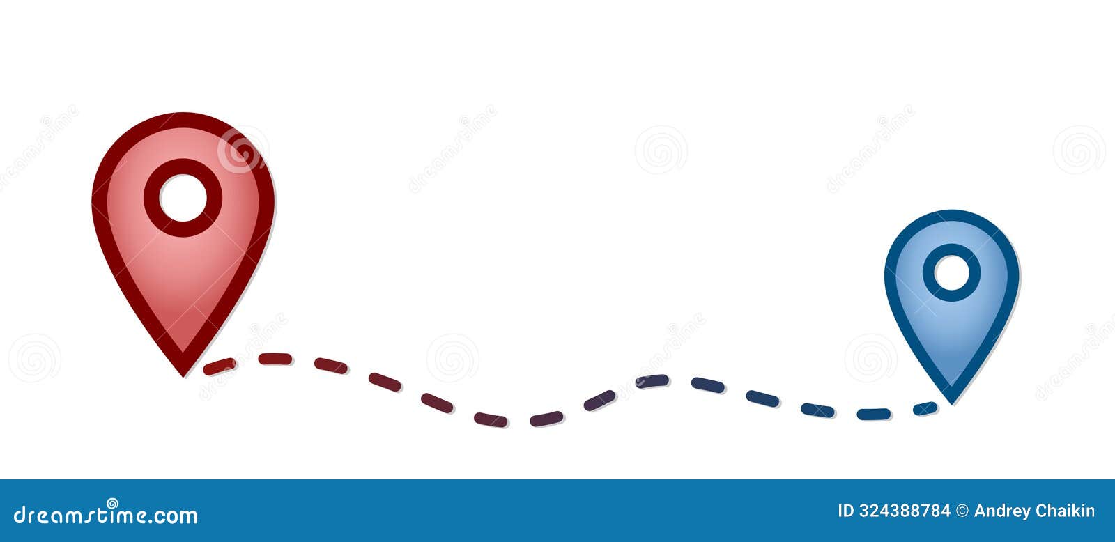 Path Symbol with Map Markers. Stock Illustration - Illustration of path ...