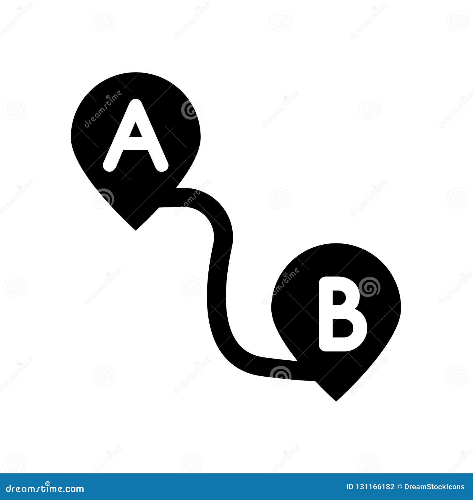 Path a To B Icon. Trendy Path a To B Logo Concept on White Background ...
