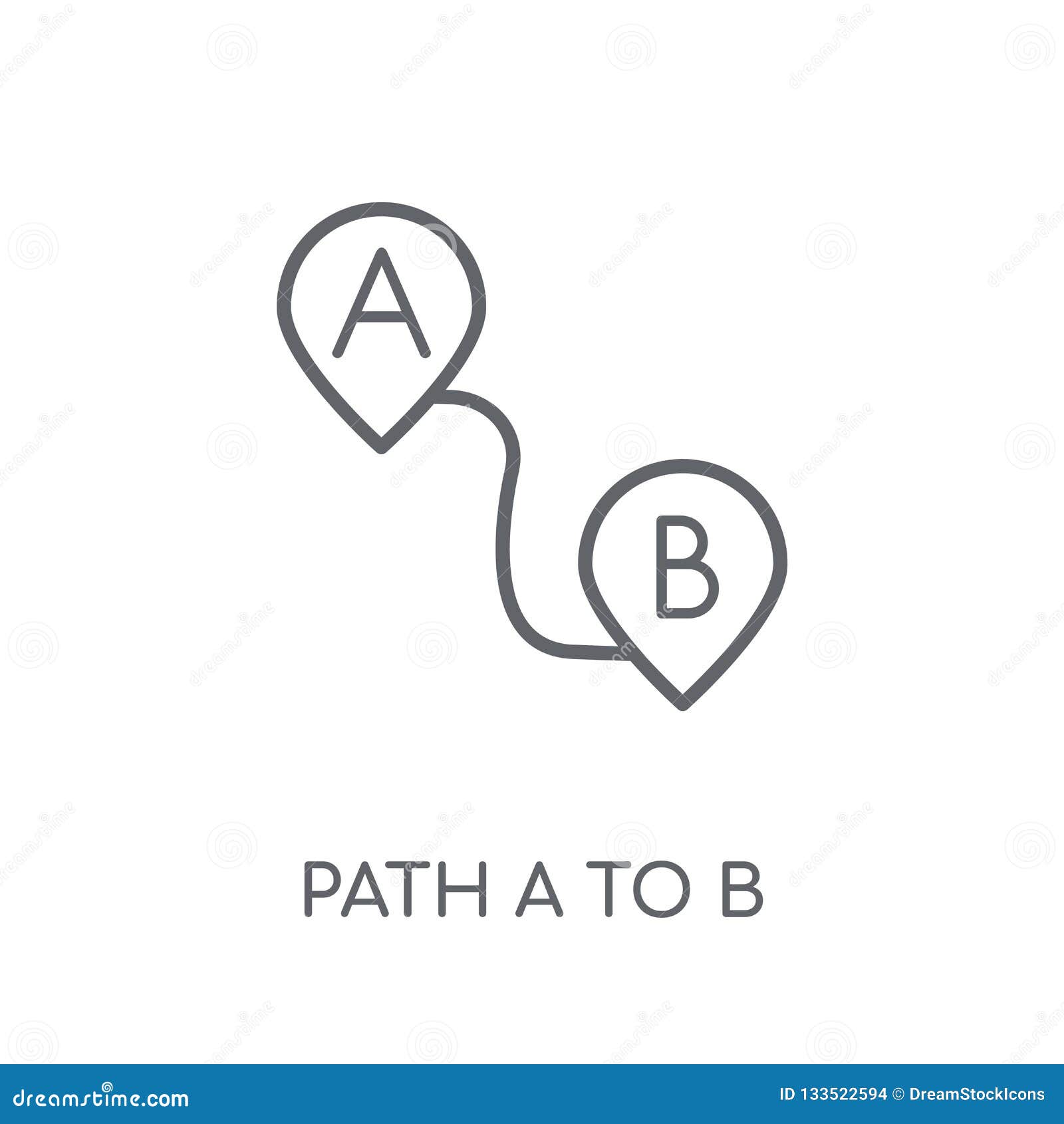 Path a To B Linear Icon. Modern Outline Path a To B Logo Concept Stock ...