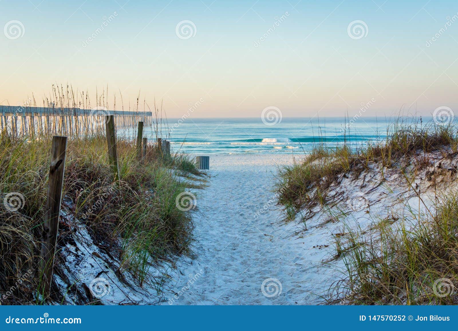 Path To the Beach and Sand Dunes, at Panama City Beach, Florida Stock ...