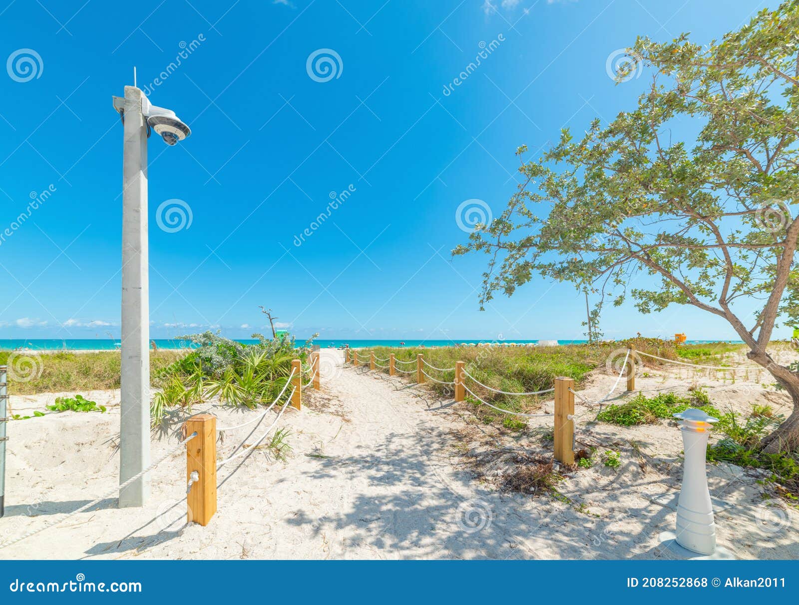 Path To the Beach in South Beach Stock Photo - Image of shoreline ...