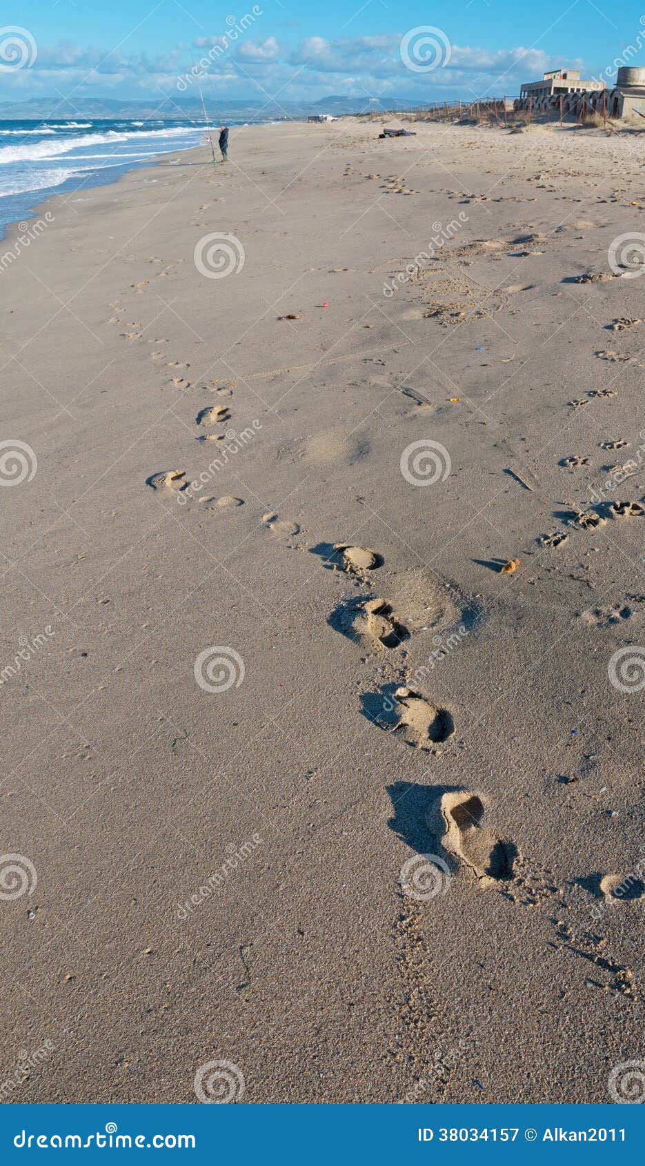 Path to the fisherman stock image. Image of beach, footprint - 38034157
