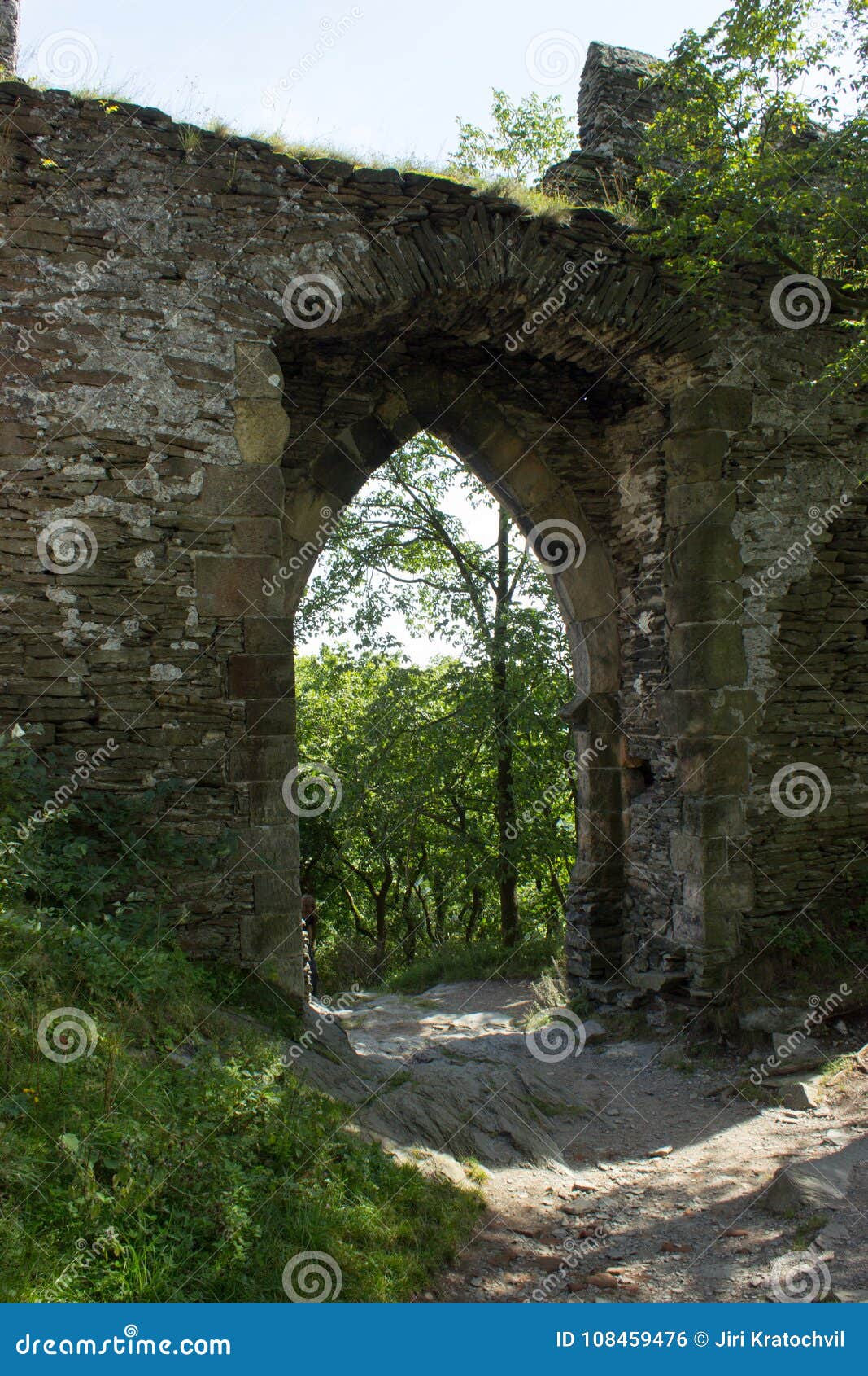 Path To the Forest Leads through Castle Gate Stock Photo - Image of ...