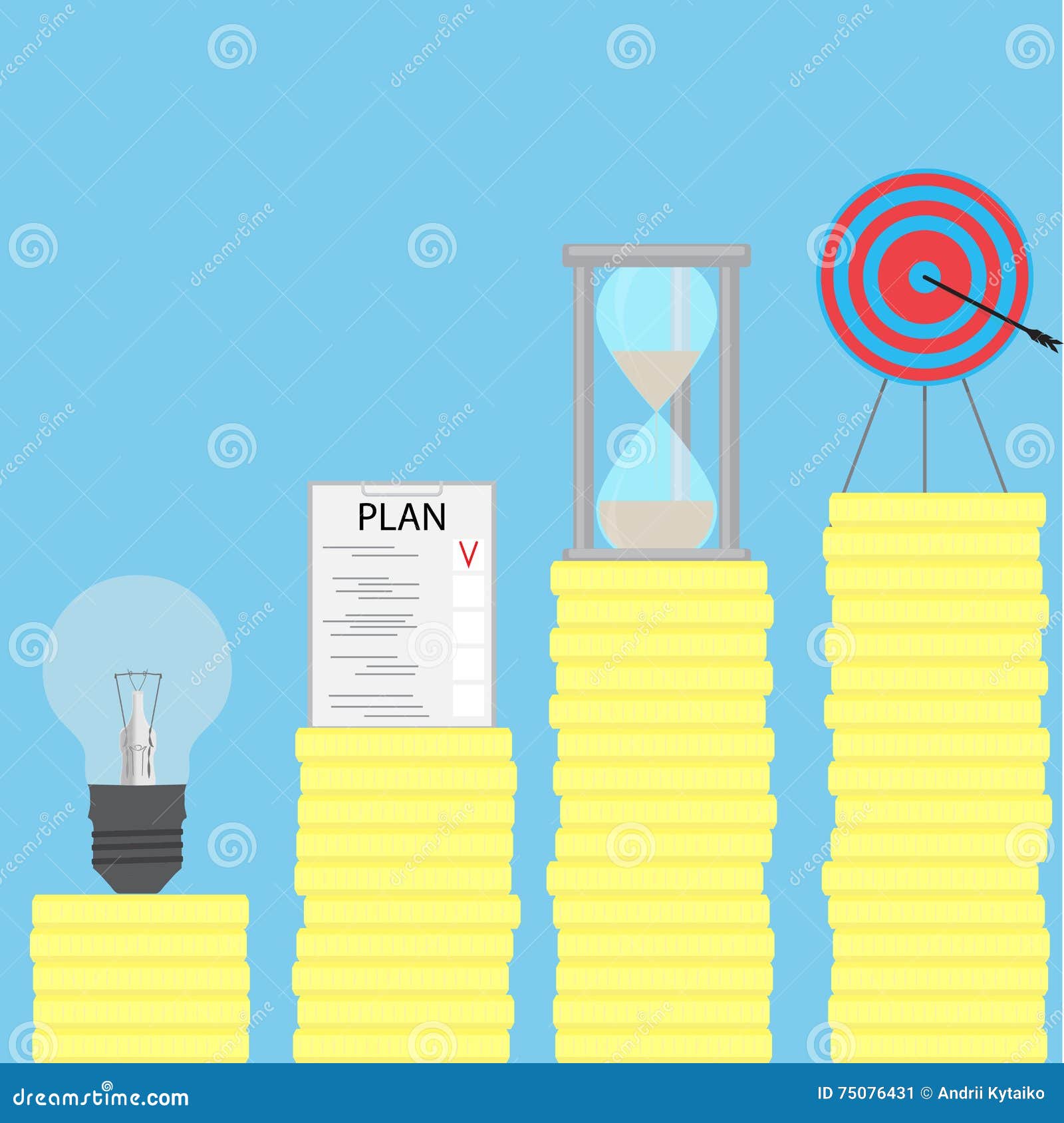 Path to the goal stock vector. Illustration of finance - 75076431