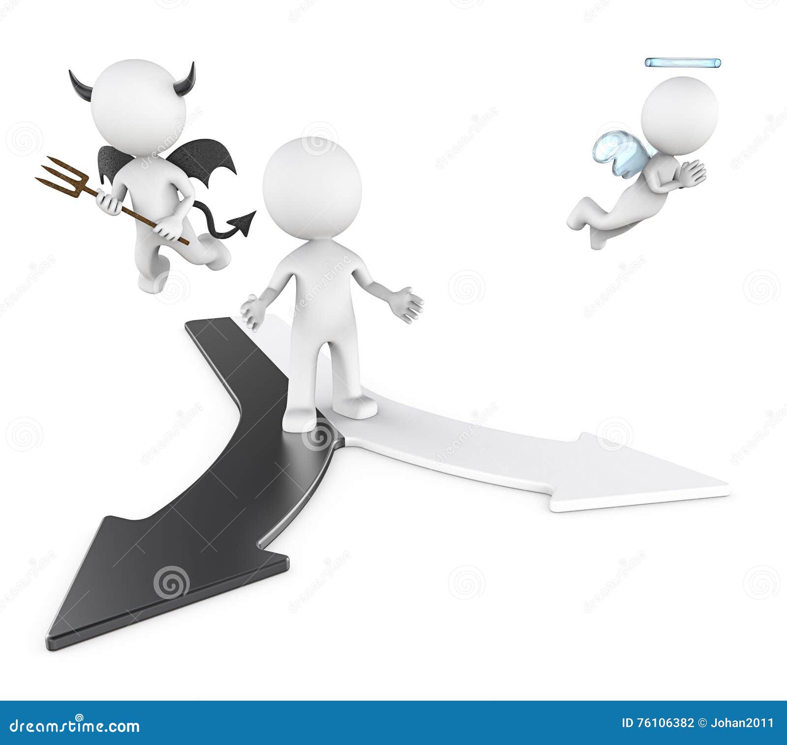 Path to good or evil stock illustration. Illustration of angle - 76106382