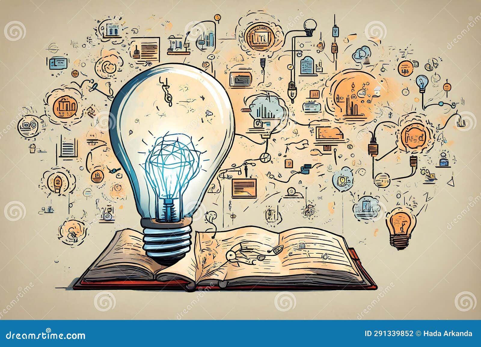 The Path To Innovation Virtual Lightbulb Guidance Stock Illustration ...