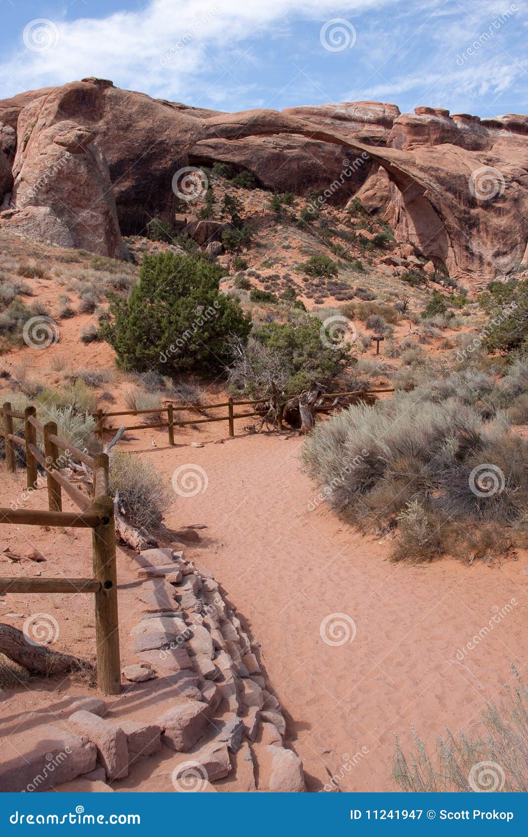 Path to Landscape Arch stock image. Image of desert, sand - 11241947