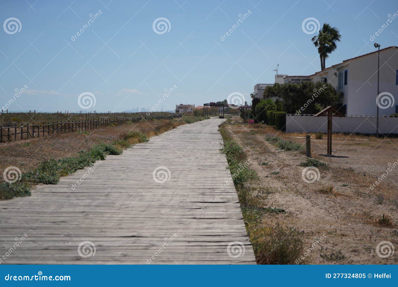 Path To the Mediterranean Beach with Sunshine and Sky Stock Image ...