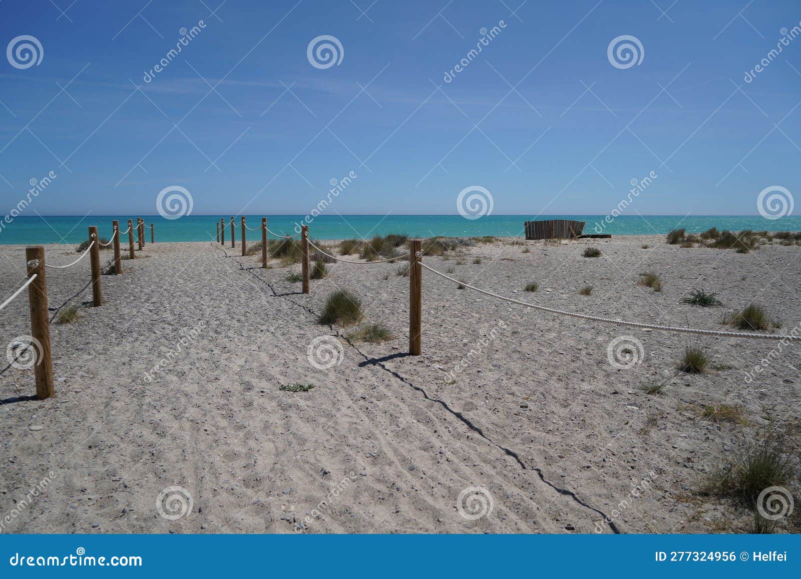 Path To the Mediterranean Beach with Sunshine and Sky Stock Photo ...