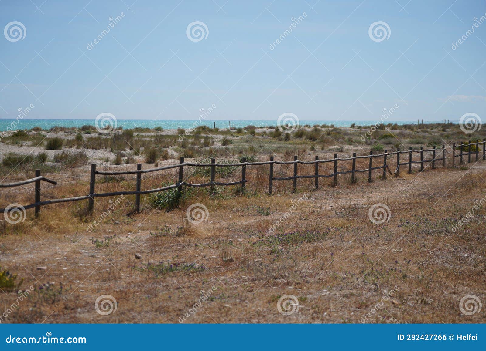 Path To the Mediterranean Beach with Sunshine and Sky Stock Photo ...