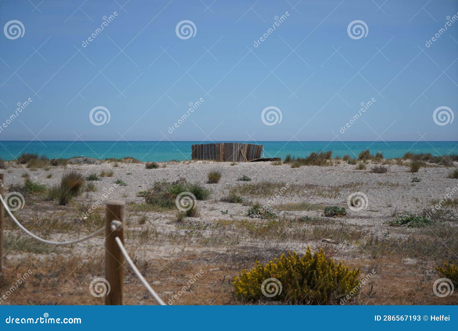 Path To the Mediterranean Beach with Sunshine and Sky Stock Image ...