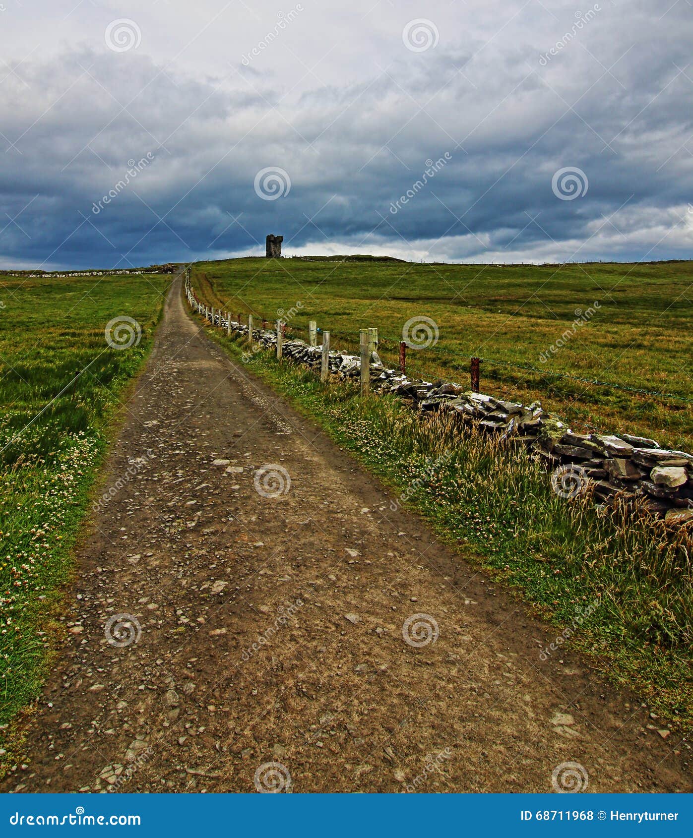 Path To Moher Tower Along the Cliffs of Moher Stock Photo - Image of ...