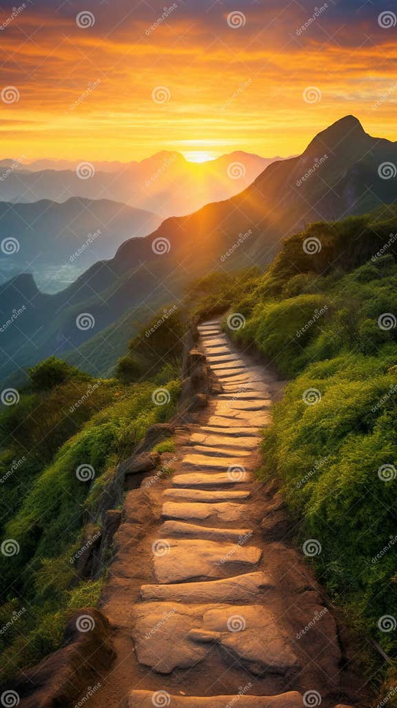 A Path To the Mountain Summit Stock Photo - Image of summit ...