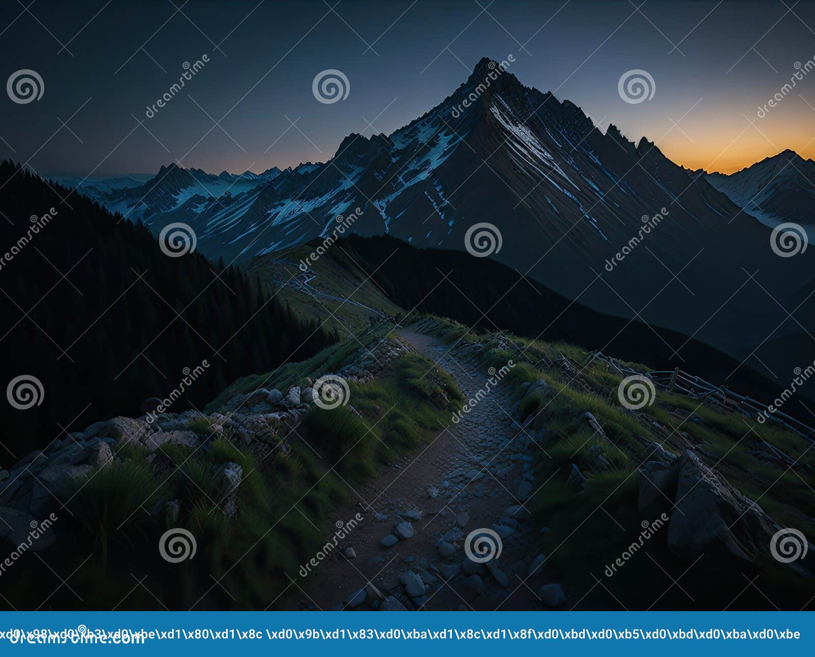 Path To Mountain Top. Ai Generative Stock Illustration - Illustration ...