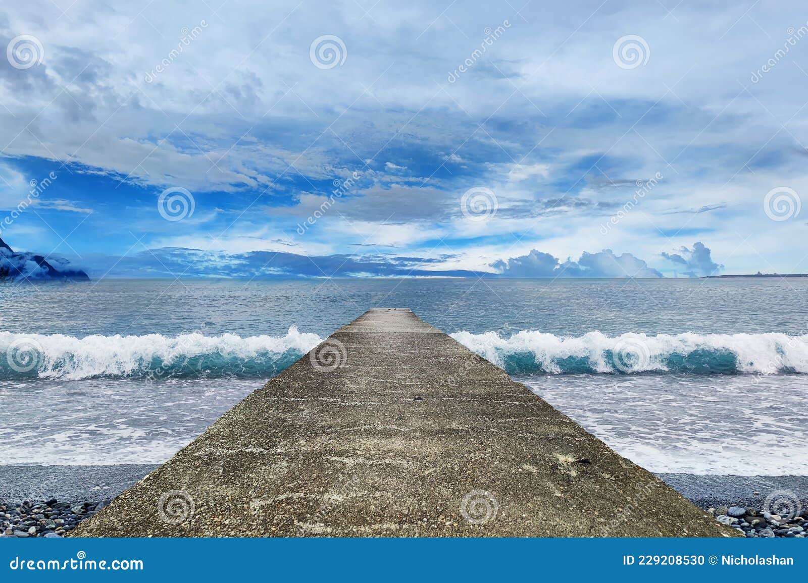 Path To Nice Sea Beach in Sunset Sunshine with Beautiful Sky Stock ...