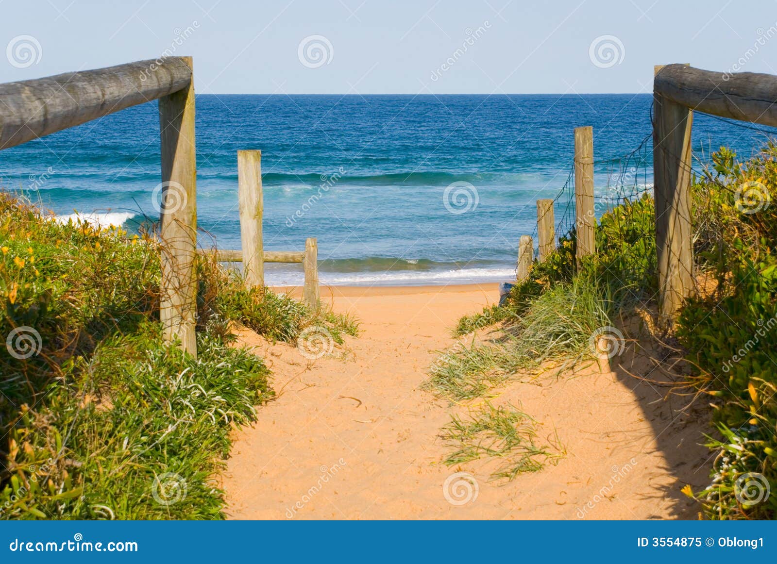 Path to Ocean Beach stock image. Image of wales, sunny - 3554875