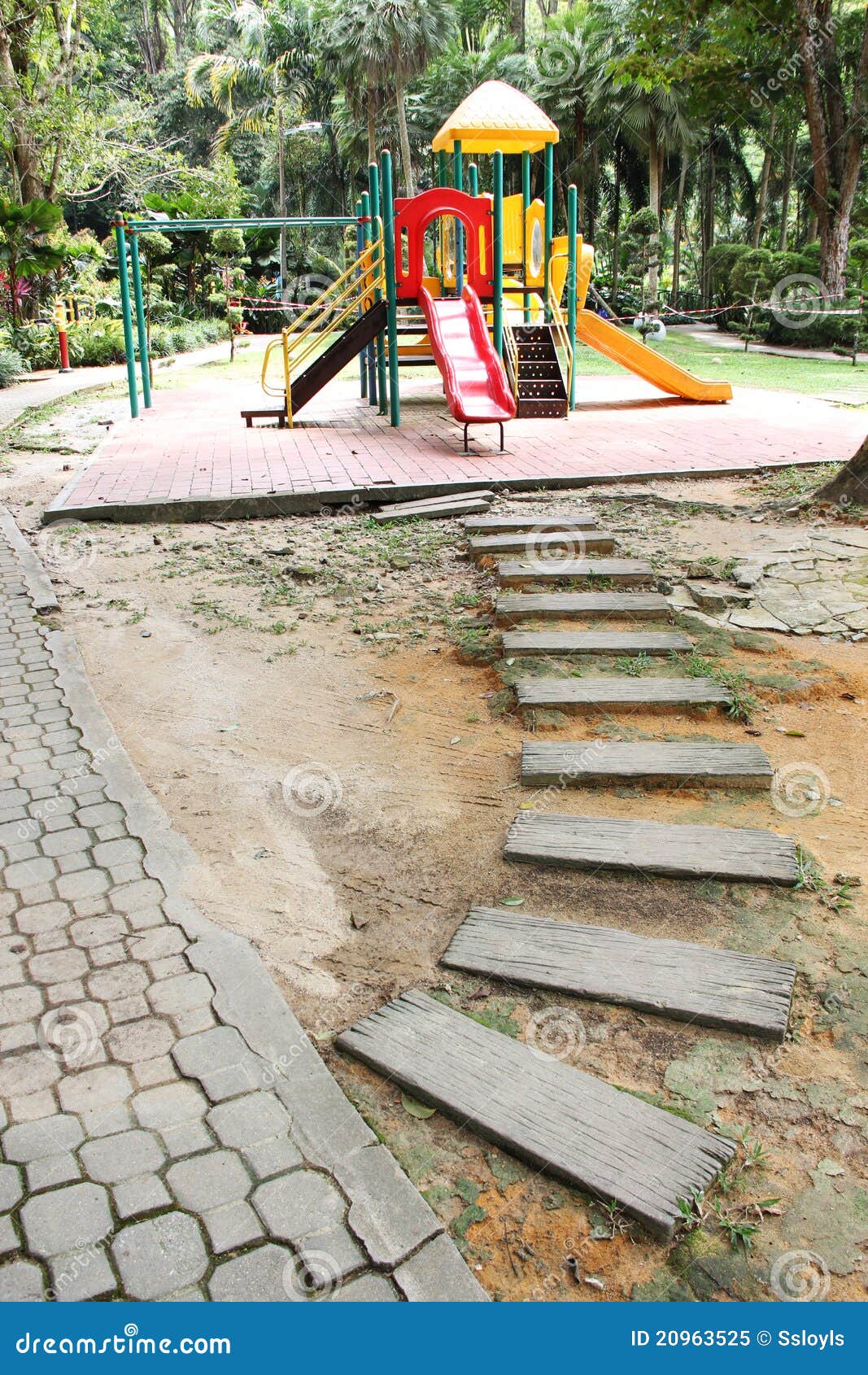 Path to playground stock image. Image of steps, wood - 20963525