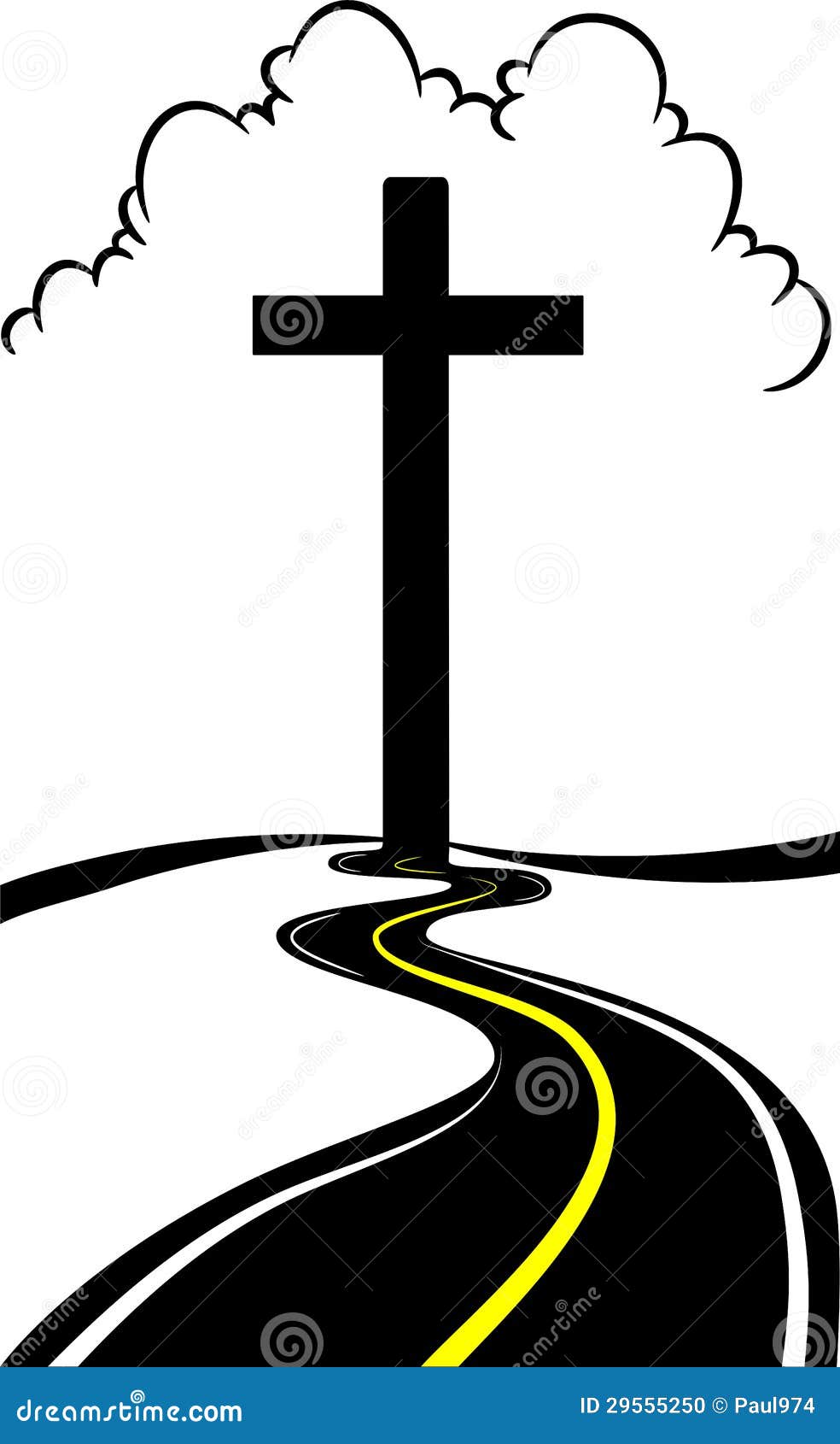 Path to salvation stock vector. Illustration of crucifixion - 29555250
