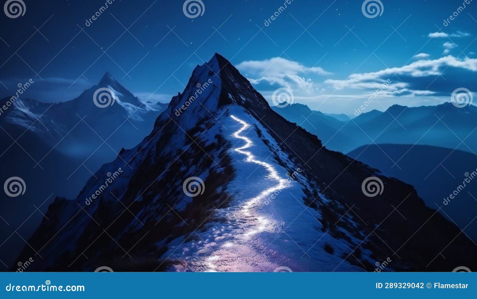 Path To Success Concept, with Glowing Light Path Going Up the Stock ...