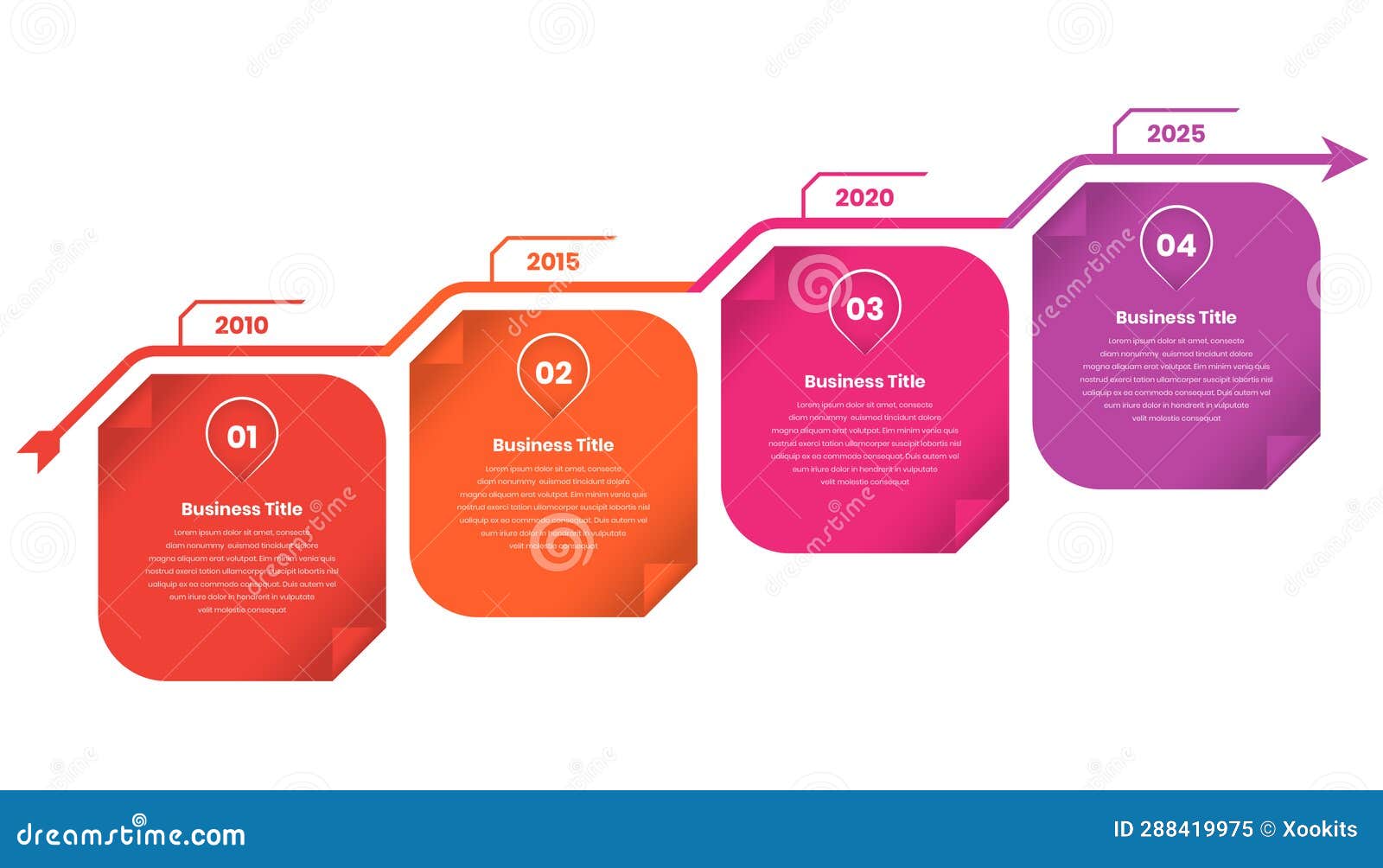 Path To Success Stair Step Infographic Timeline Template with Arrow ...
