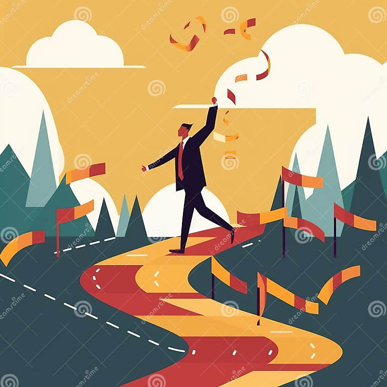 Path To Success Vector Illustration Generated by AI Stock Illustration ...