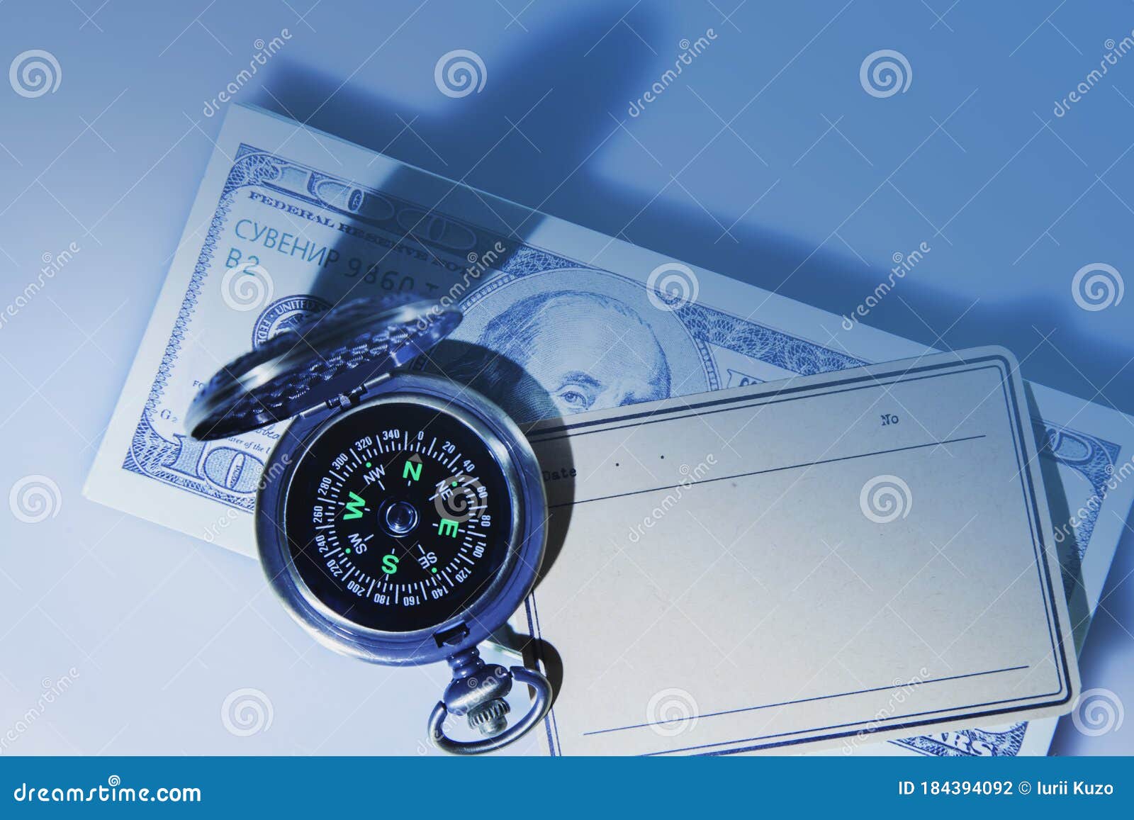 The Path To Success and Wealth Concept. Close Up Compass, Blank with ...