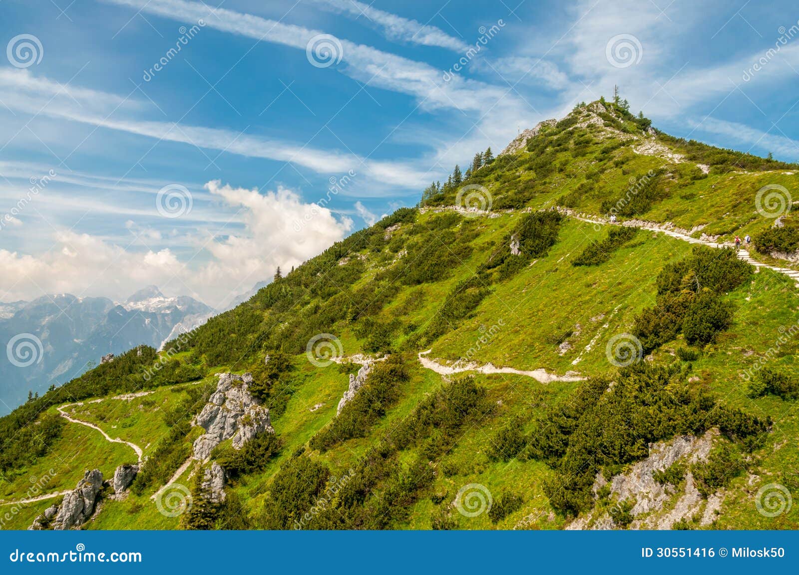 Path to Summit stock photo. Image of bayern, clouds, traveling - 30551416