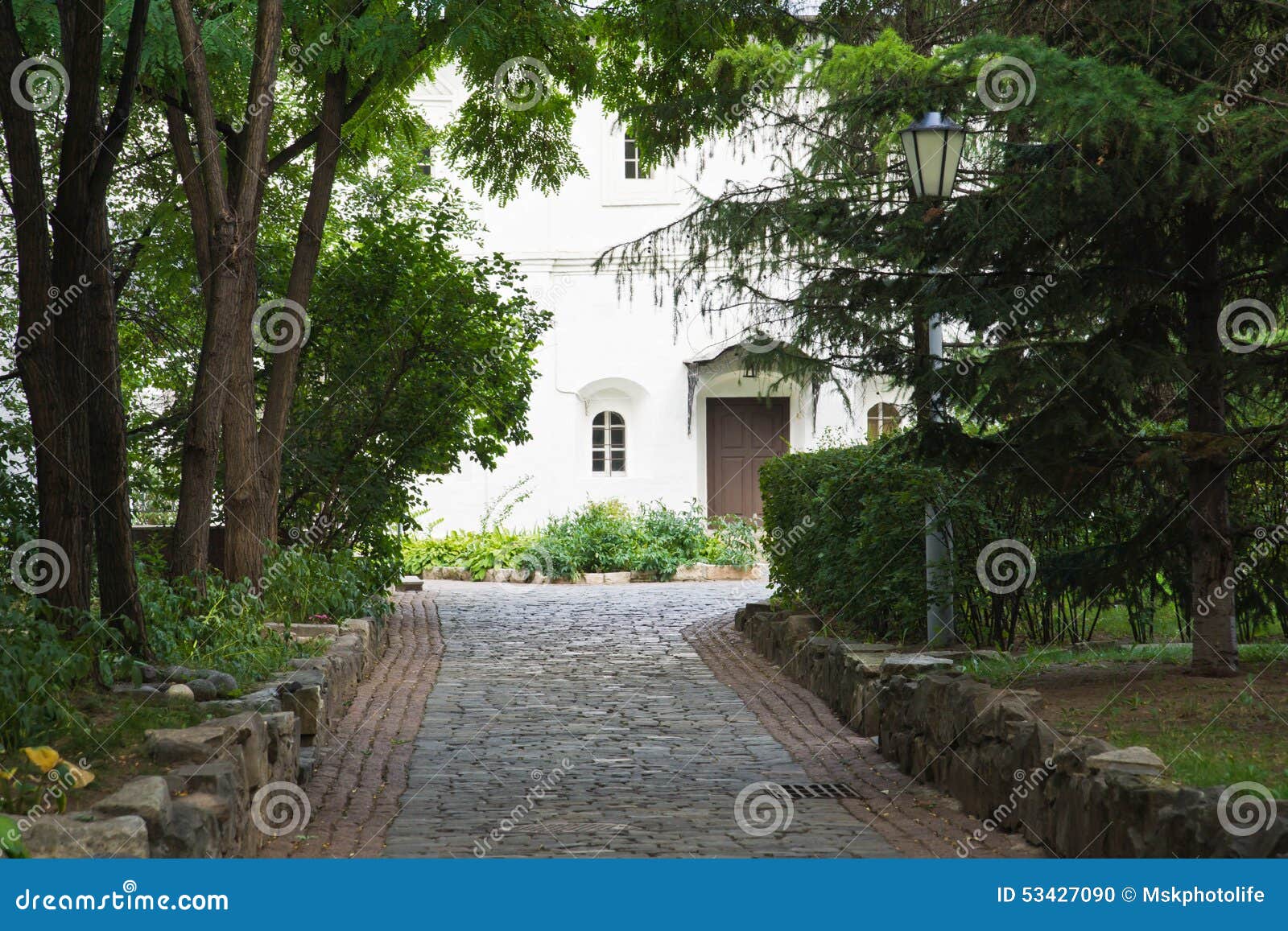 Path among Trees and Ancient House Stock Photo - Image of city ...