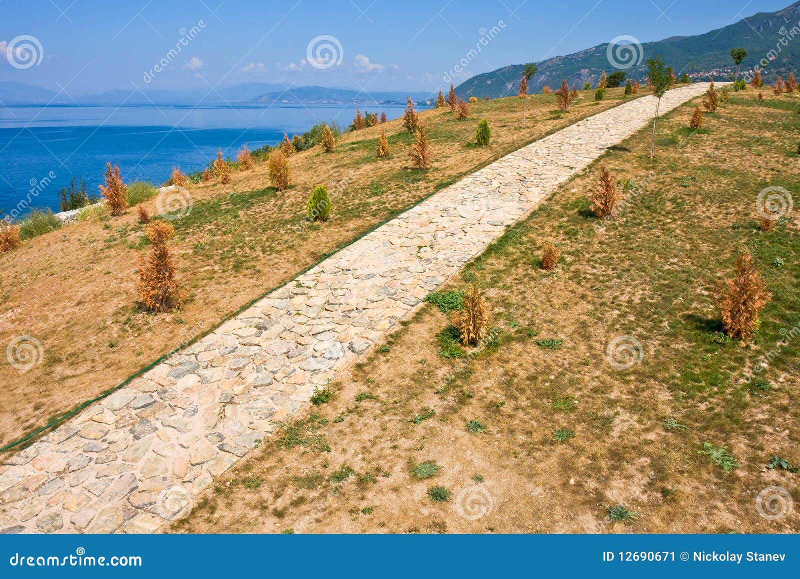 Path through a Unique Landscape Stock Image - Image of short, ohrid ...