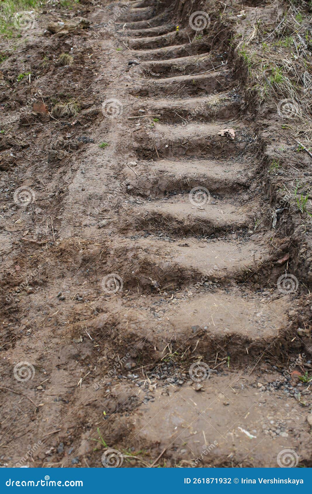 The Path Up the Mountain, Earthen Steps Stock Photo - Image of ...
