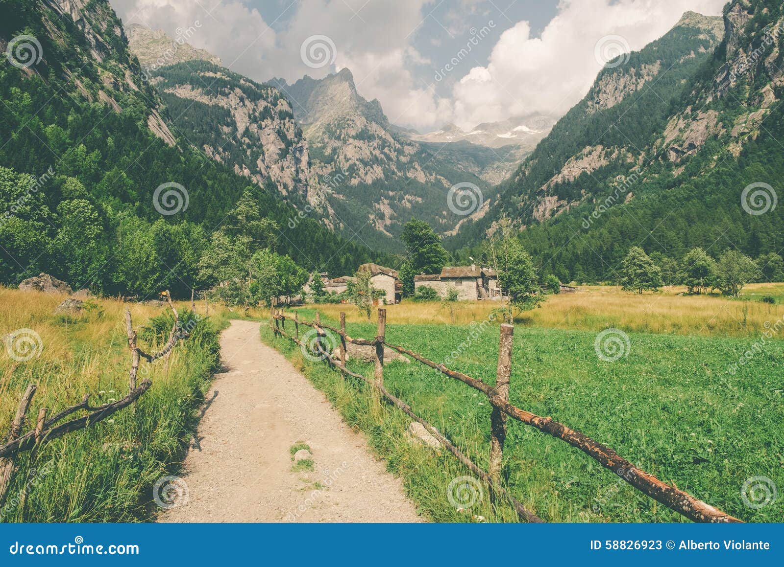 A Path in a valley stock image. Image of paradise, green - 58826923