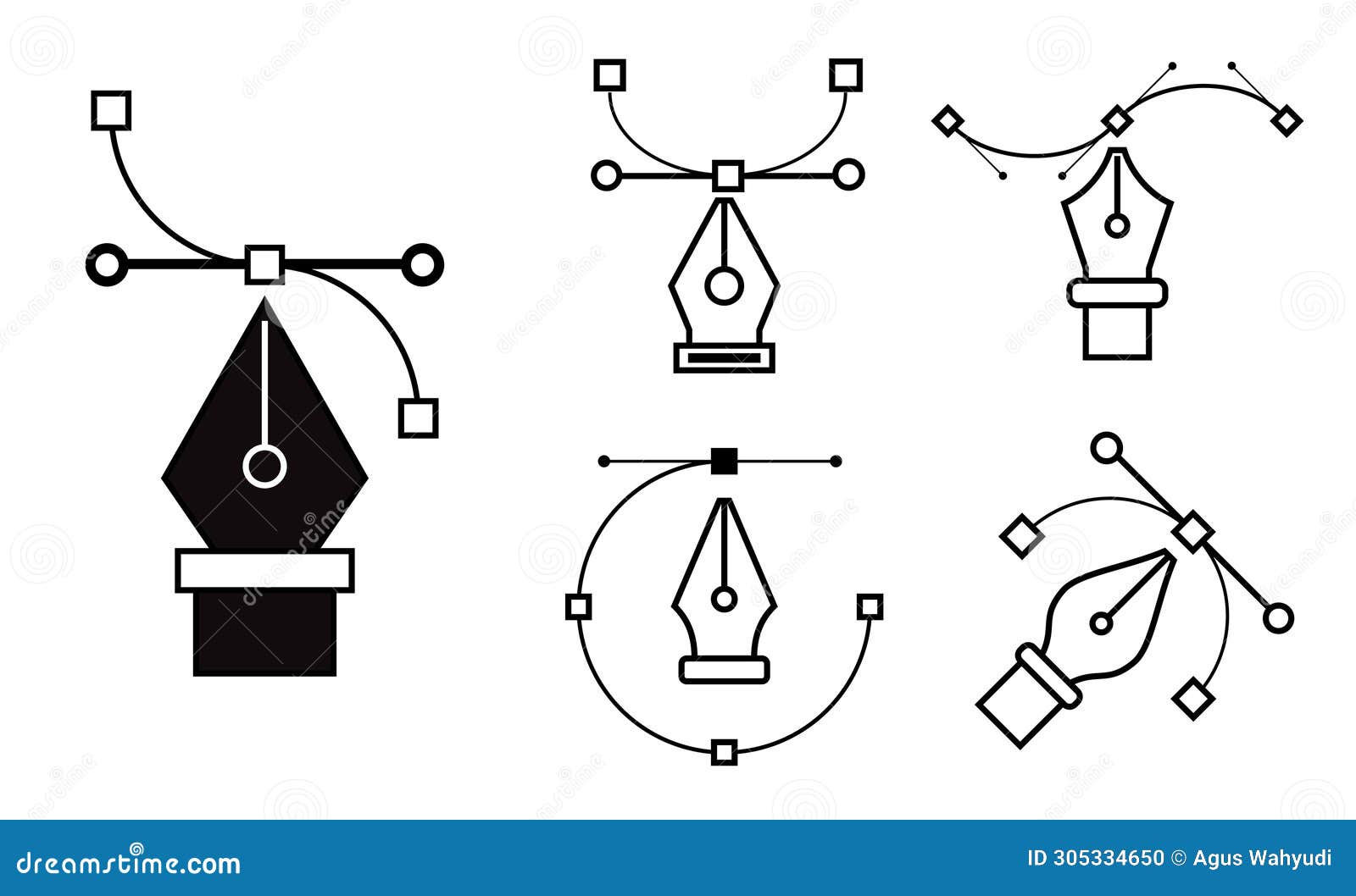 Anchor Pen Tools Cursor Concept Isolated. Editable Stroke. 3D ...