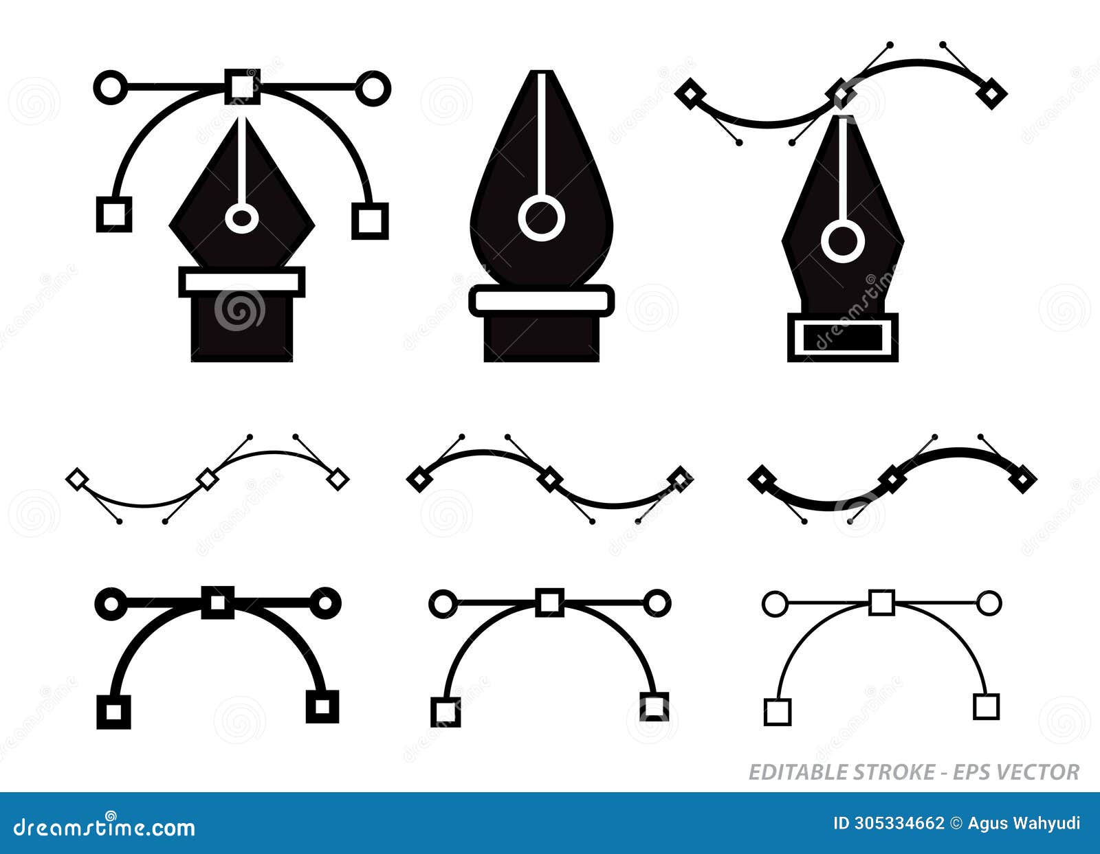Anchor Pen Tools Cursor Concept Isolated. Editable Stroke. 3D ...
