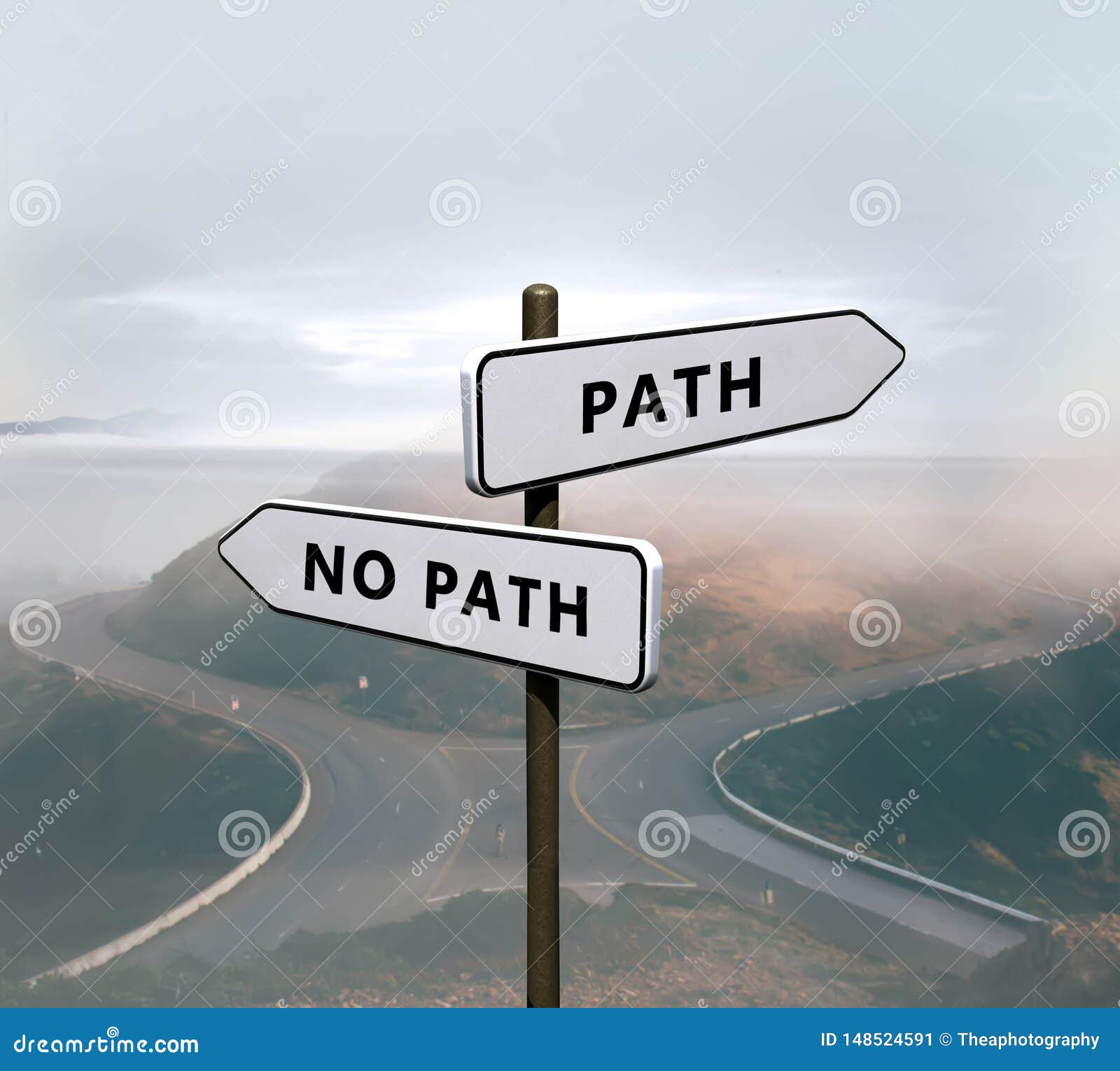 Path vs no path sign stock image. Image of hope, navigation - 148524591