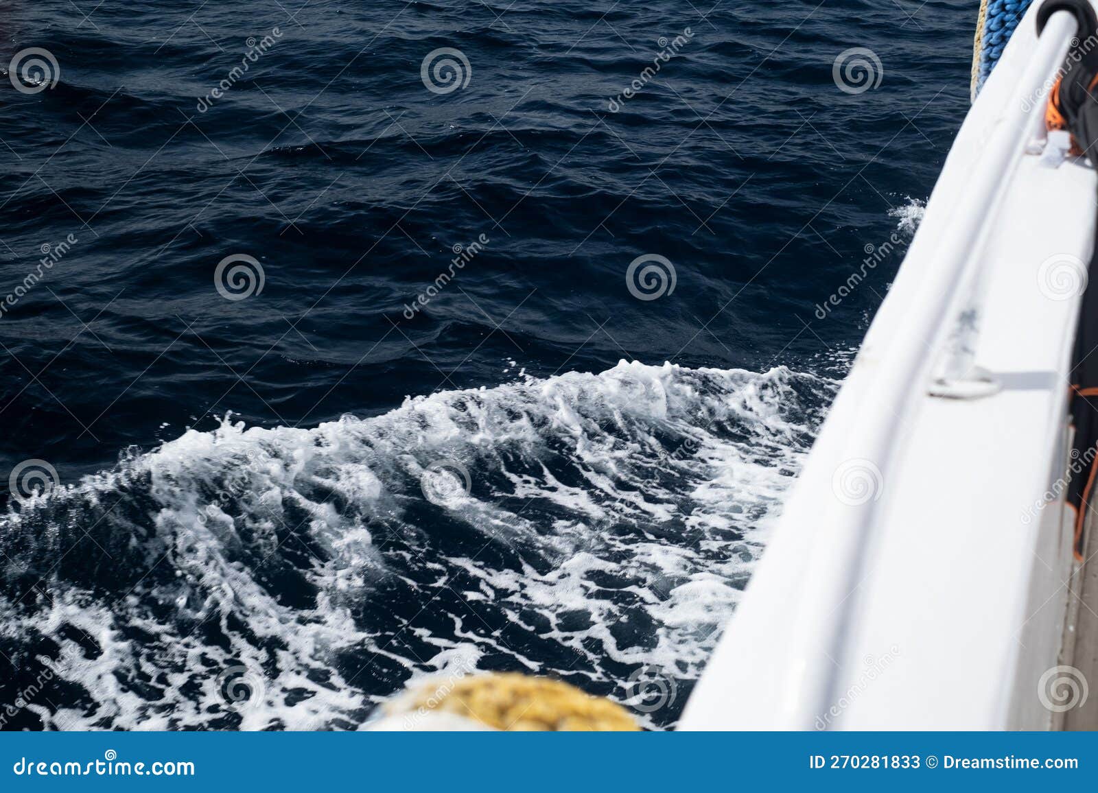 Path on the Water Behind the Motor Boat. Path on the Water Surface ...