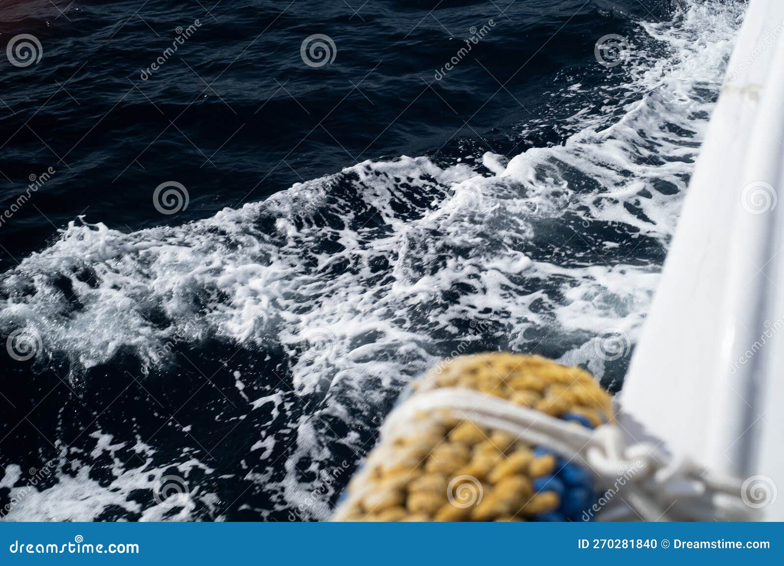 Path on the Water Behind the Motor Boat. Path on the Water Surface ...