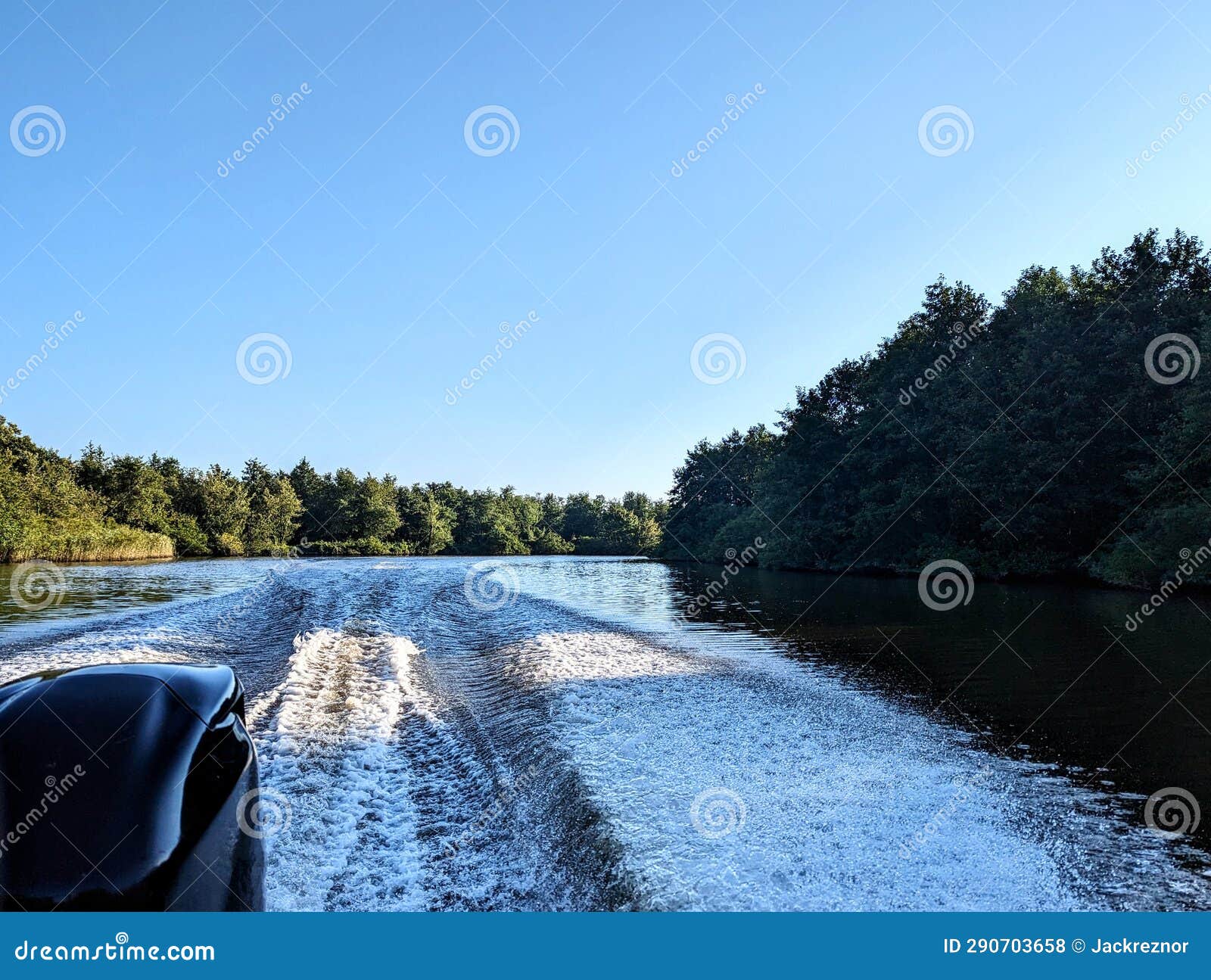 Path on the Water Behind the Stern of the Boat from the Engine Stock ...
