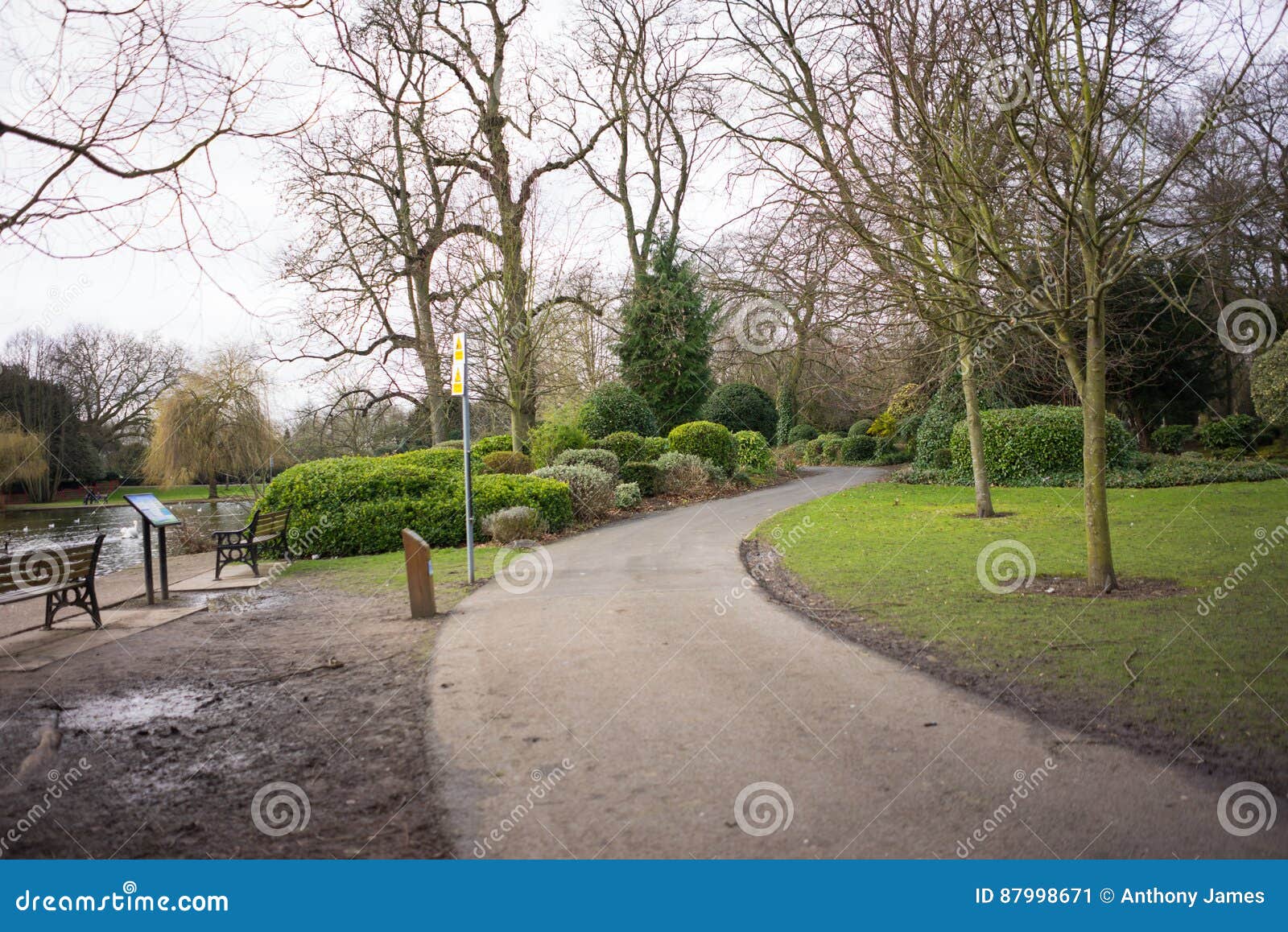Path way in a park stock image. Image of property, foliage - 87998671