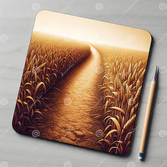 Path through the Wheatfield. Stock Illustration - Illustration of ...