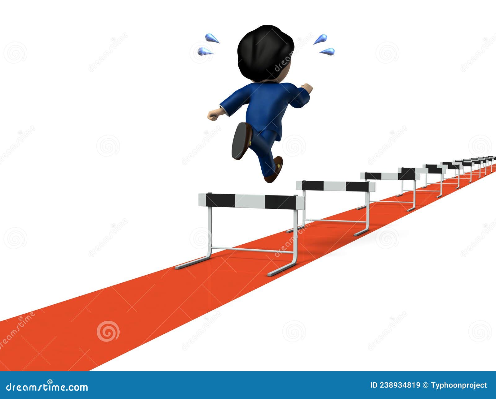 A Path Where Obstacles Continue Endlessly. the Back View of a Business ...