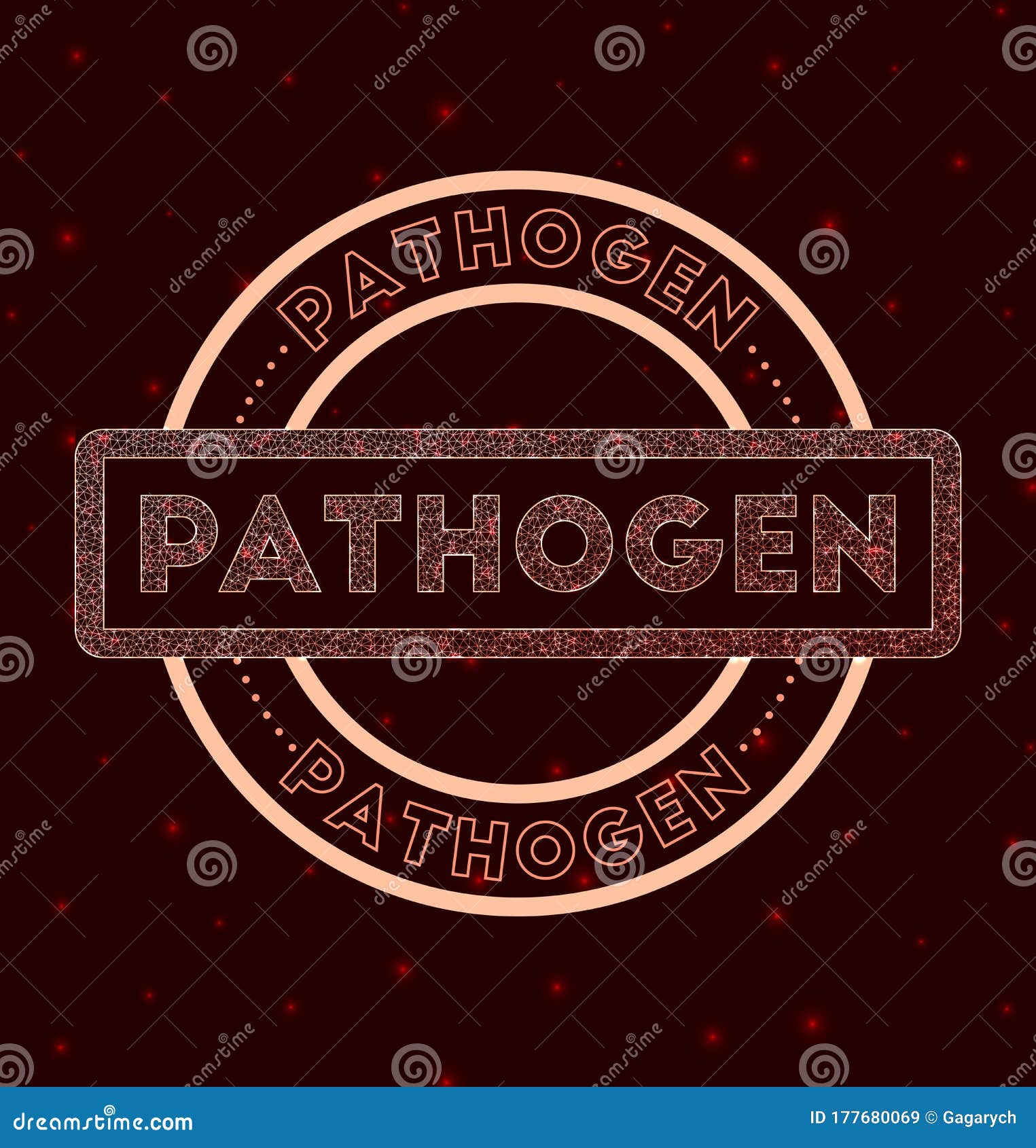 Pathogen badge. stock vector. Illustration of computing - 177680069