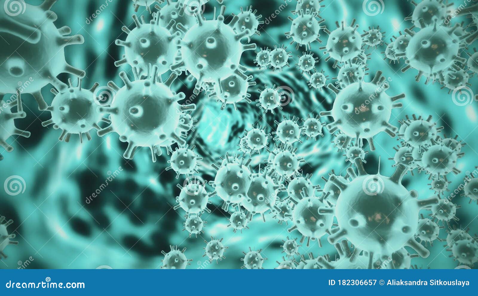 Pathogen of Coronavirus Inside Infected Organism. Virus Under ...