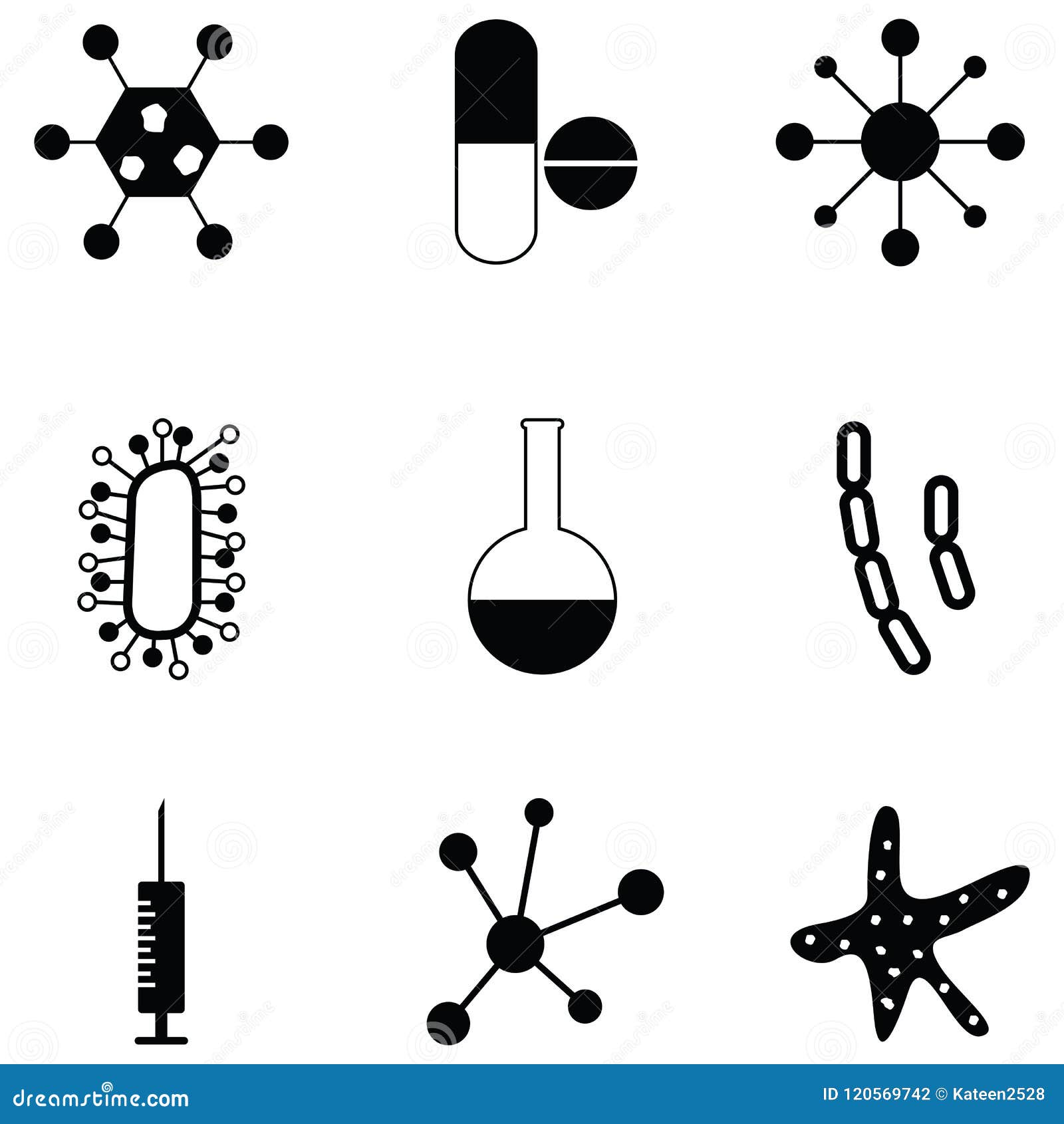 Pathogen icon set stock vector. Illustration of microbe - 120569742