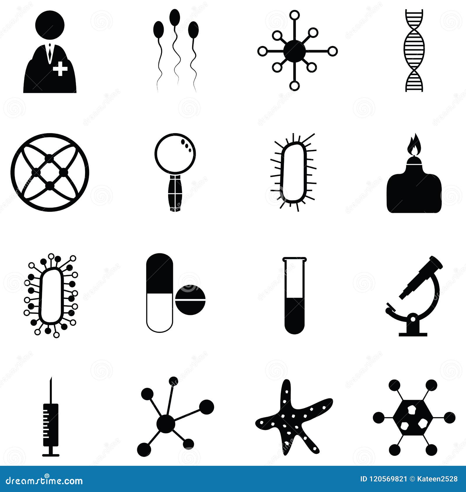 Pathogen icon set stock vector. Illustration of virus - 120569821