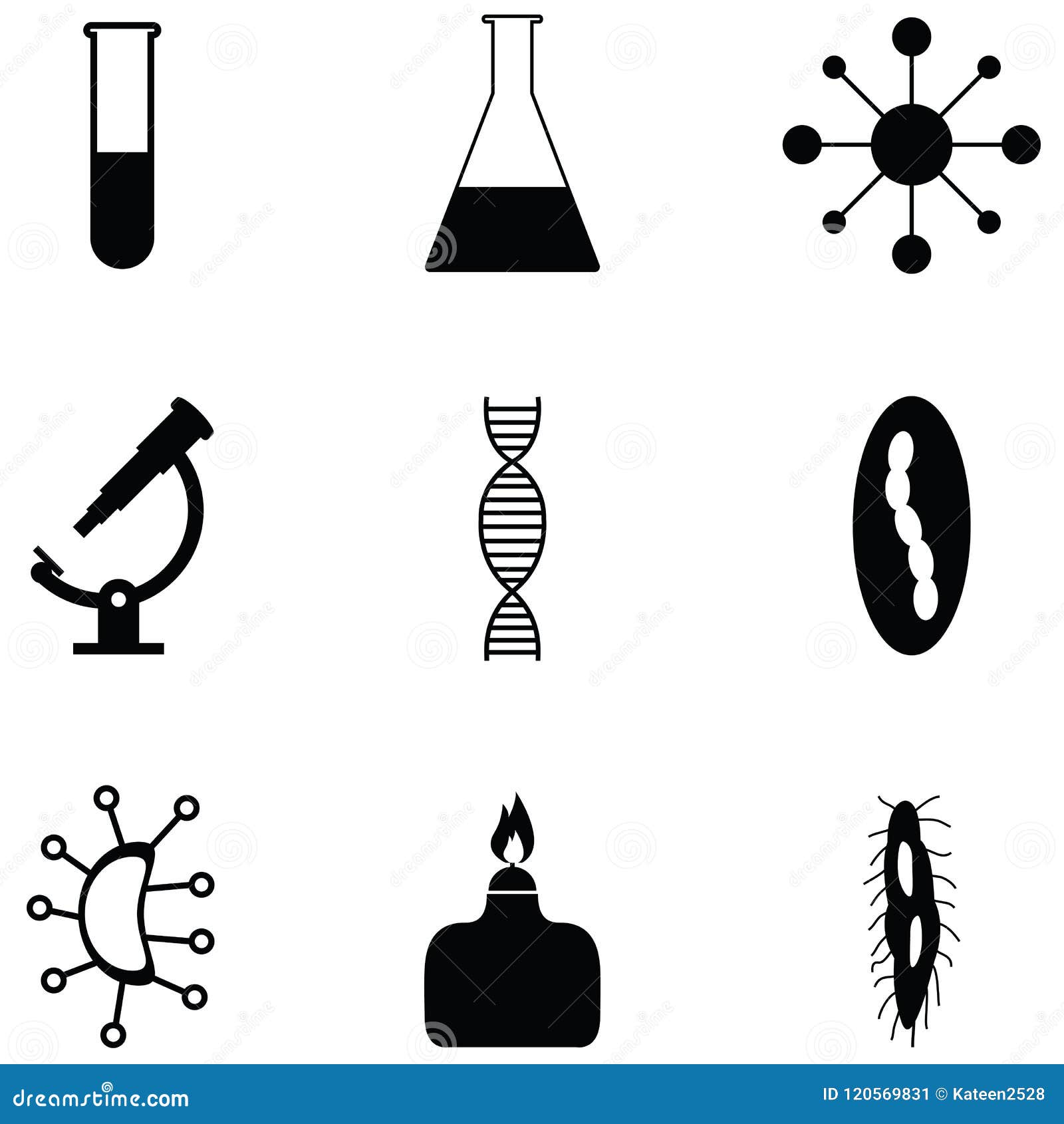 Pathogen icon set stock vector. Illustration of protozoa - 120569831