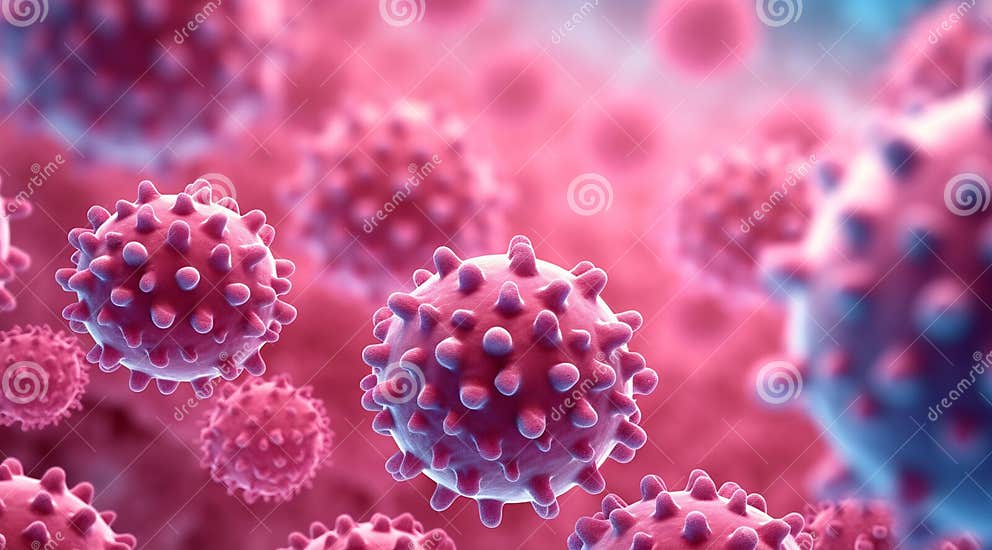 Pathogen Invasion Concept in Pink Hues Stock Illustration ...